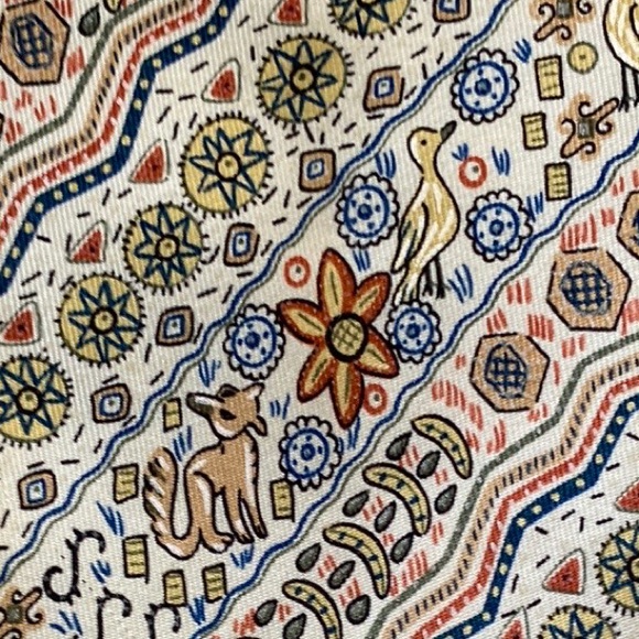 Hermes | Accessories | Hermes Tie Cream Color Fox Pheasant Bird Floral ...